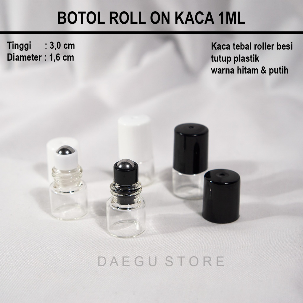 Jual Botol Roll On 1ml Kaca - Bola Roller Besi Tutup Plastik Parfum ...