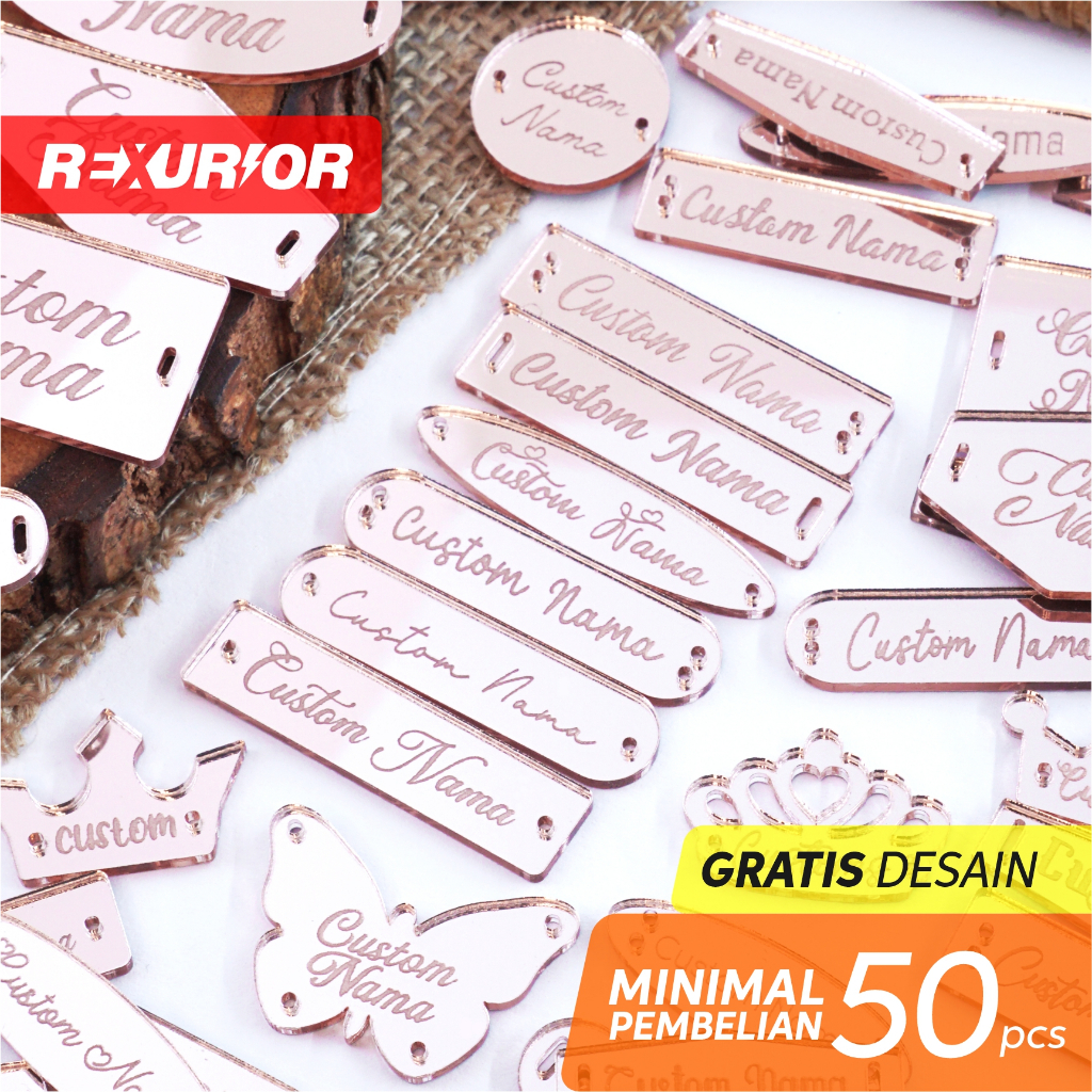 Jual Label Akrilik ROSE GOLD Hijab, Tas, Mahar & Pakaian | REXURIOR ...