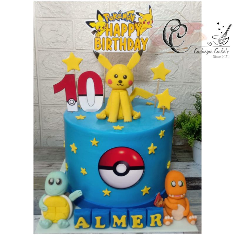 Jual Pokemon Cake / Kue Ulang Tahun Custom / Kue Ultah Pokemon | Shopee ...