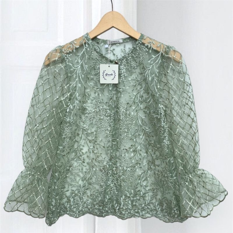 Jual Outer brokat lux ruffle / long outer brukat / baju kondangan ...