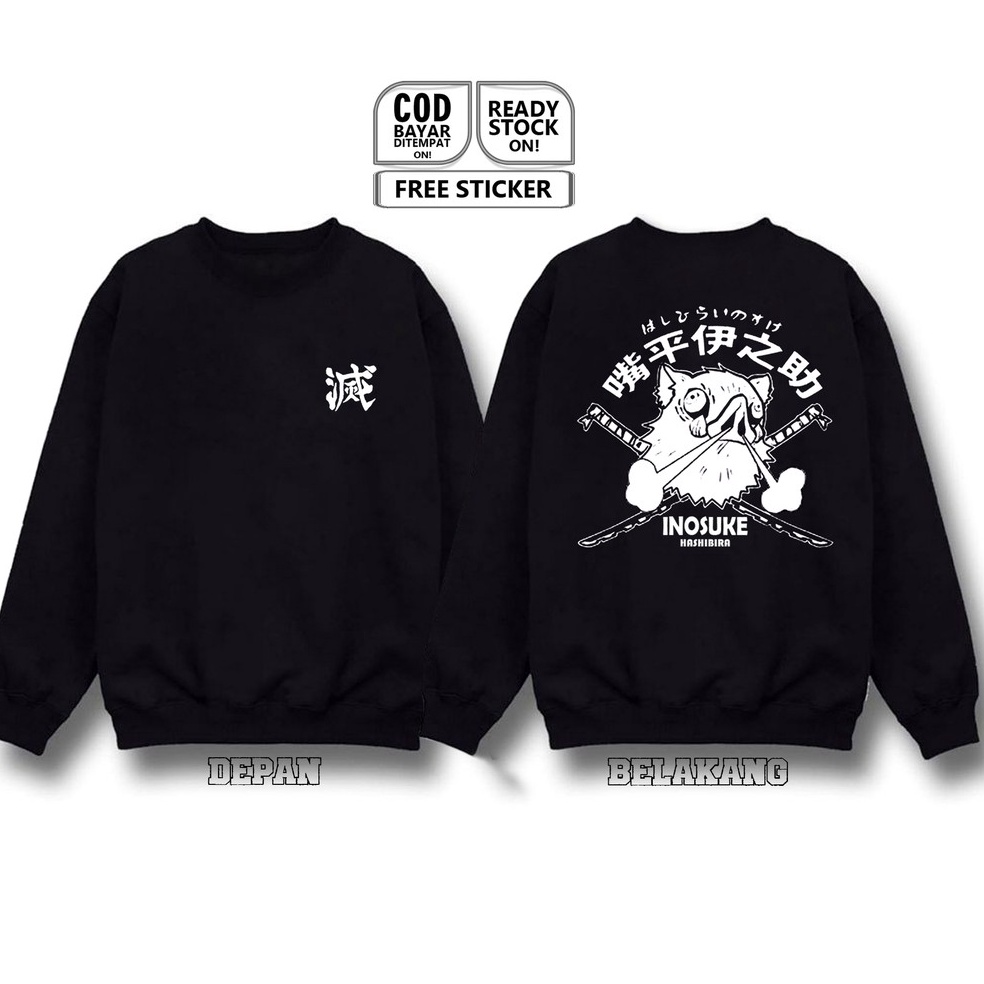 Jual NEW SWEATER CREWNECK INOSUKE HASHIBIRA KIMETSU NO YAIBA WIKIA AOI ...