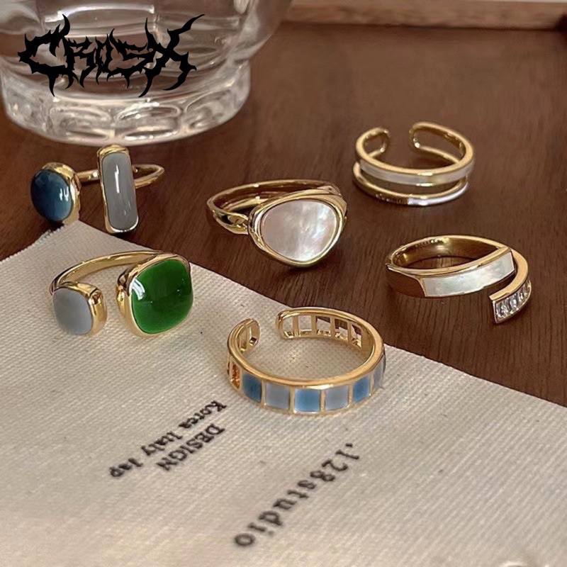 Jual ALPA GOLD RING / CINCIN EMAS JESSENIA RING GEOMETRI AKSESORIS PERHIASAN OVAL COUPLE RING ...