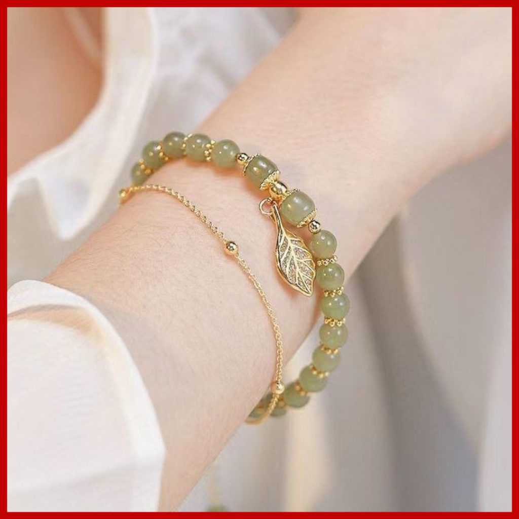 Jual GL24 -- GELANG LEAF GREEN model korea simple elegant steel ...