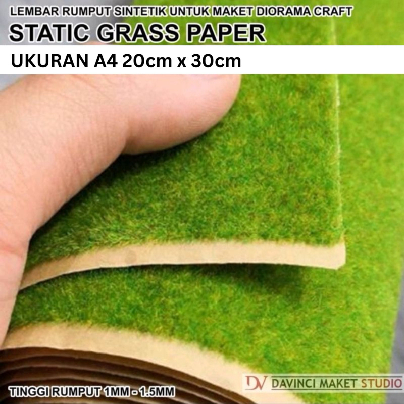 Jual (A4) Rumput Lembar Statis Kecil 20cm x 30cm Alas Maket Diorama ...