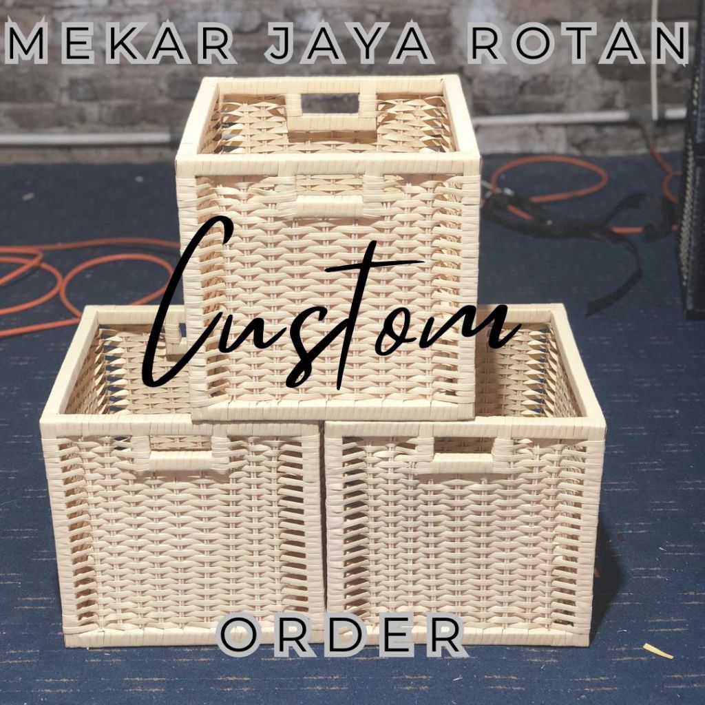 Jual Mekar jaya rotan Laci Custom Size/ Keranjang Serbaguna anyaman ...