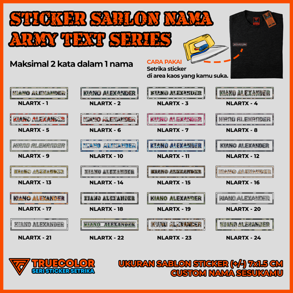 Jual TRUECOLOR 32pcs Sticker Kain Label Nama Baju atau Kaos, Sablon ...
