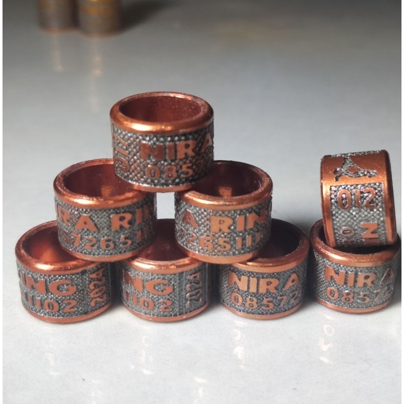 Jual 25 biji ring burung merpati timbul grafir alumunium hart | Shopee ...