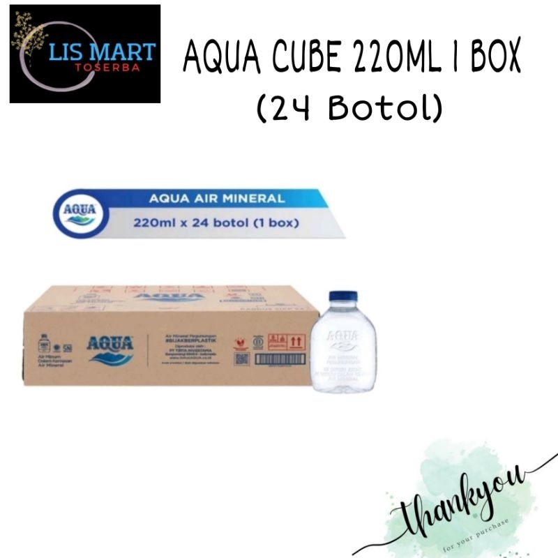 Jual AQUA CUBE 220ML 1 Box Dus 24 Botol | Mineral Water | Air Minum ...