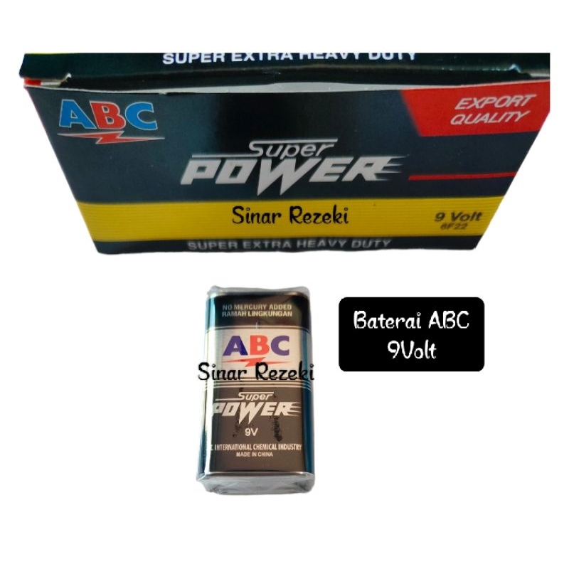 Jual 1 buah!!GOSEND INSTANT!!Baterai ABC 9 volt/super extra heavy duty ...