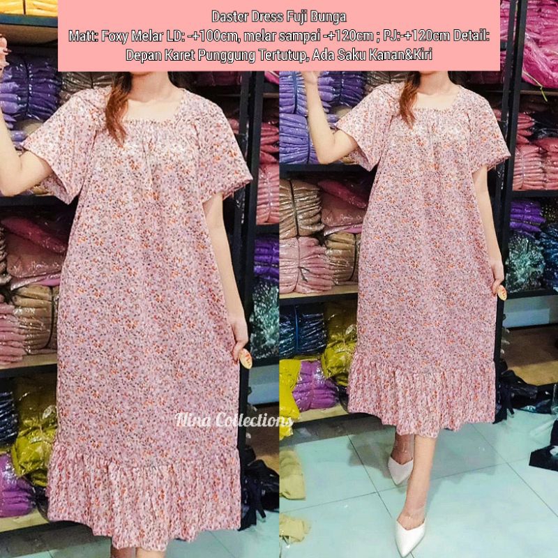 Jual Dress Daster Fuji Bunga / Dress Foxy Rempel / Dress Foxy Susun ...