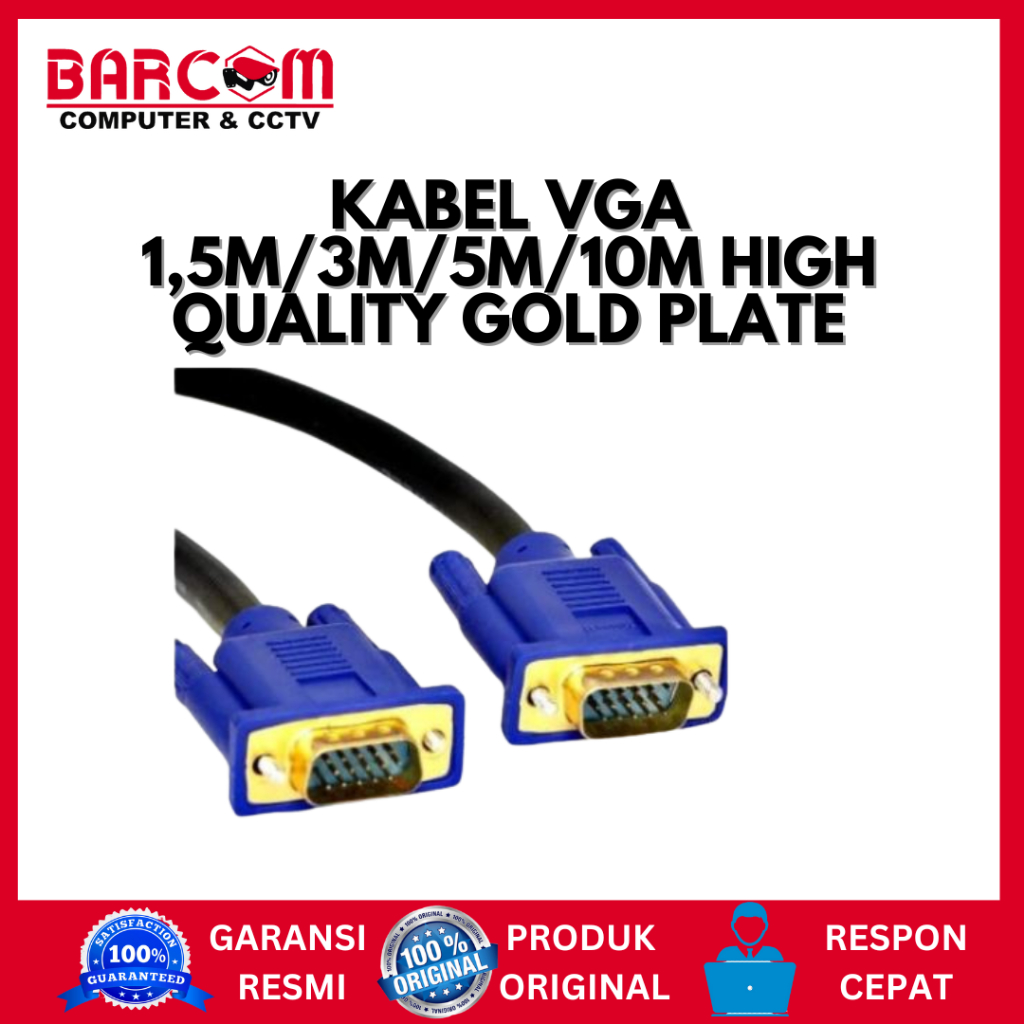 Jual Kabel VGA 1,5M/3M/5M/10M HIGH QUALITY GOLD PLATED HIGH SPEED | Shopee Indonesia