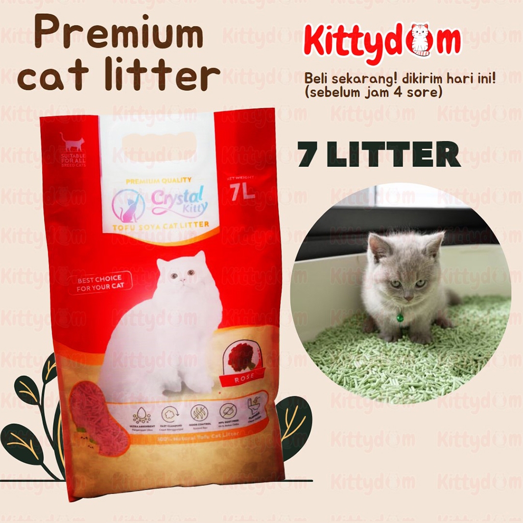 Jual KITTYDOM Crystal Kitty 7 Liter Wangi Anti Bakteri Pasir Kucing ...
