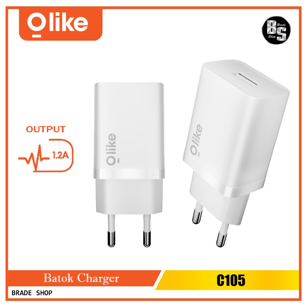 Jual Batok Adapter Olike Fast Charging 1,2A C102 White Safe Adaptor ...