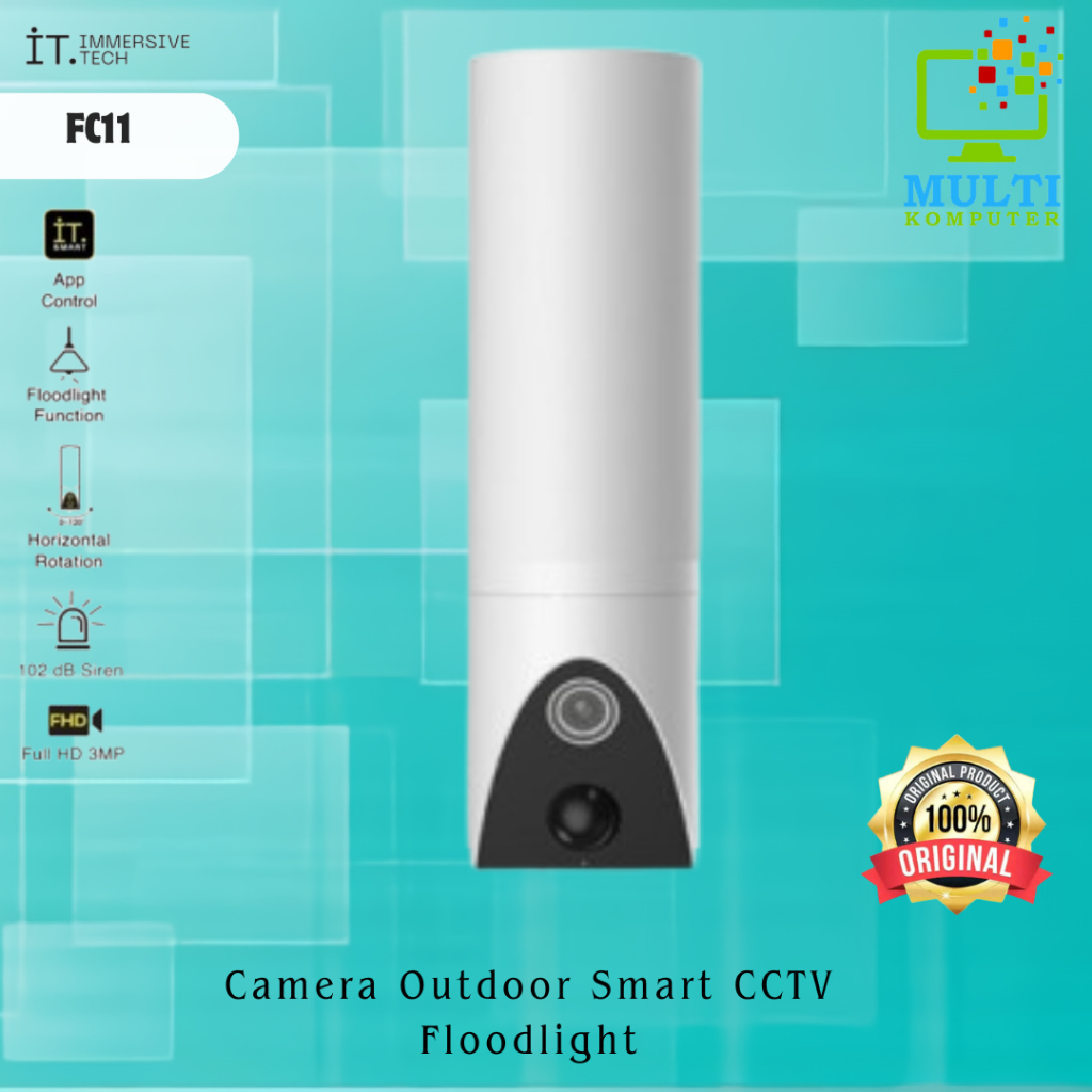 Jual IT Smart CCTV Floodlight FC11 - Wifi Outdoor With Light FHD 1296P | Shopee Indonesia