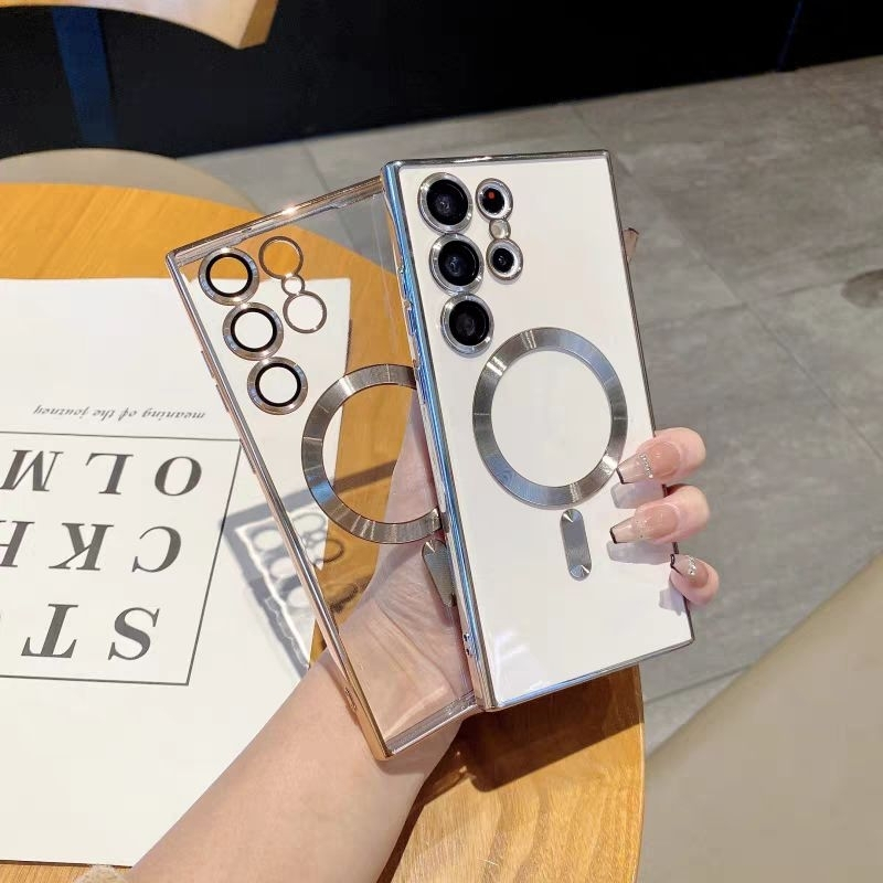 Jual Metalic Magsafe Case Samsung S22 S23 S24 Ultra Plus With Lens ...