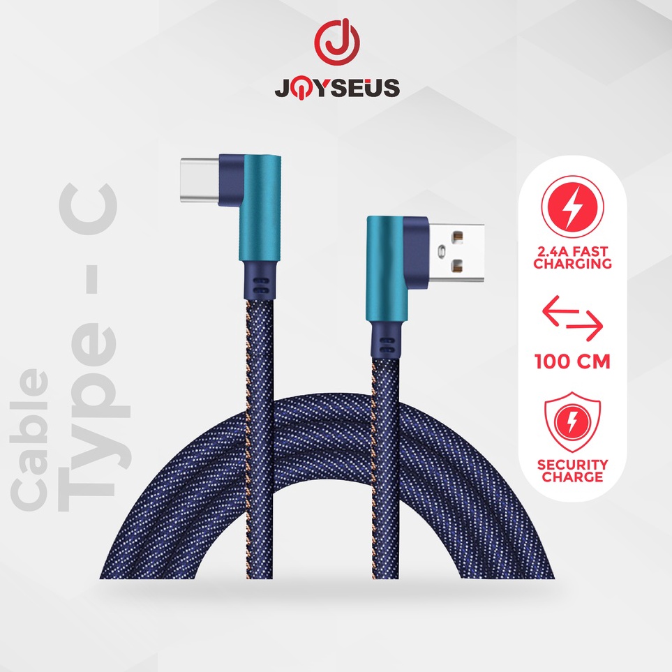 Jual QnA Kabel Data Cable Data 9 Degree TypeC Type C USB 24A JOYSEUS ...