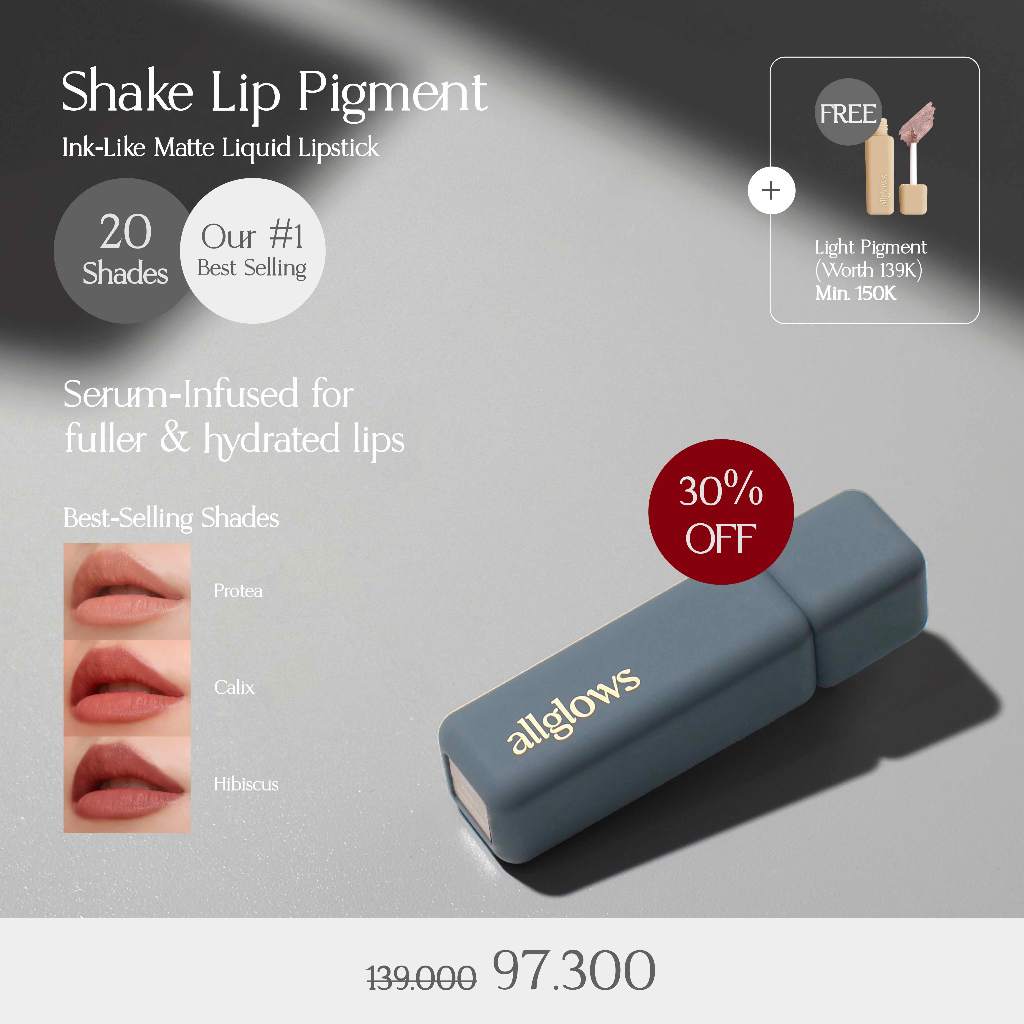 Jual Allglows - Shake Lip Pigment (SLP, Matte Liquid Lipstick, Serum ...