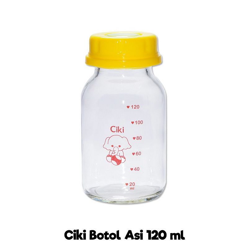 Jual CIKI BOTOL KACA ASI 120ml (bisa pakai dot) BOTOL ASI KACA | Shopee ...