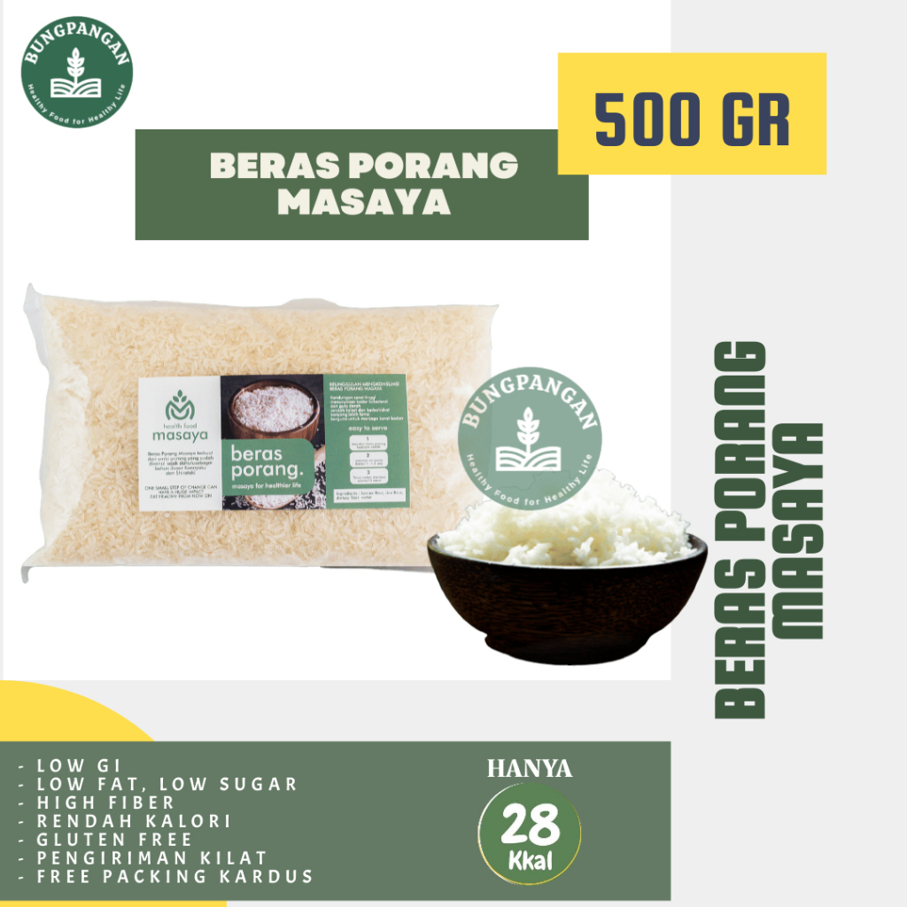 Jual MASAYA BERAS PORANG 500 GRAM shirataki konjac diet healthy food ...