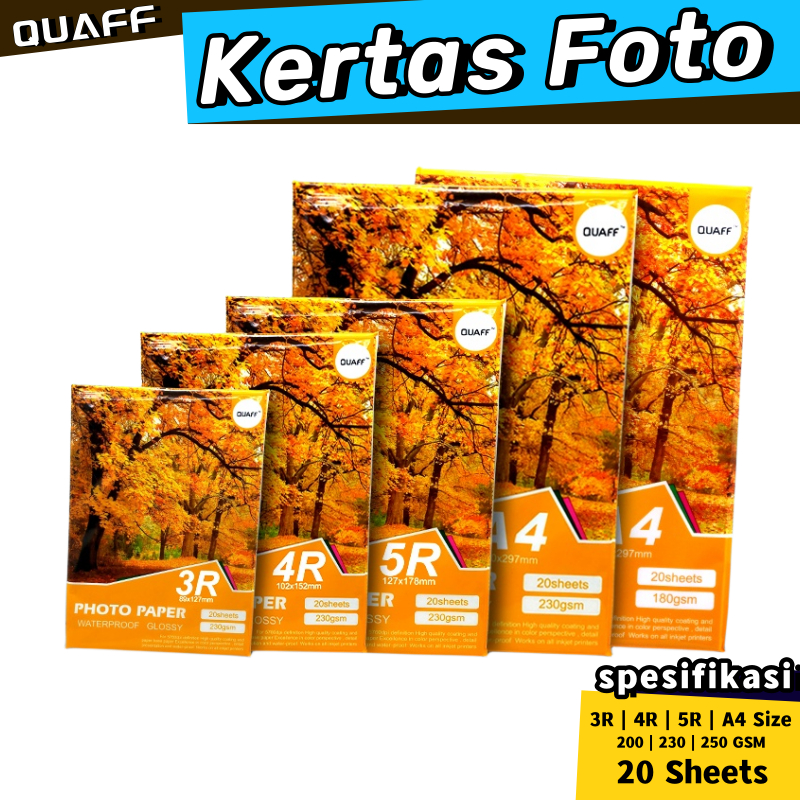 Jual QUAFF Tree Tipe Kertas Foto No Back Printing 3R 4R 5R A4 Ukuran ...