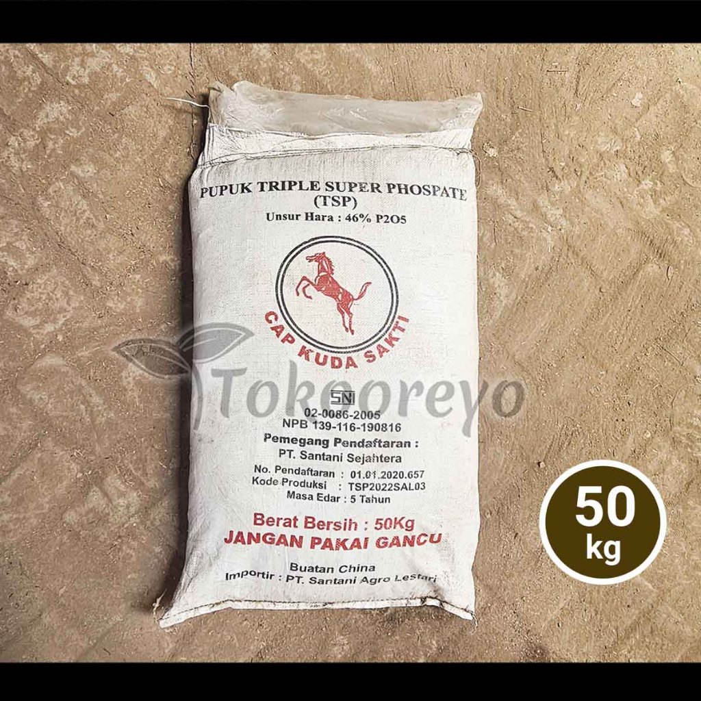 Jual PUPUK SANTANI CAP KUDA SAKTI TSP 50 KG KP VIA GOSEND GRAB | Shopee ...