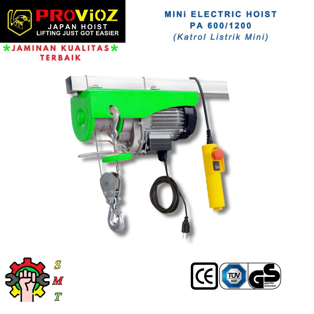 Jual Mini Electric Hoist PA 600/1200Kg x 12 meter / Katrol Listrik Mini ...