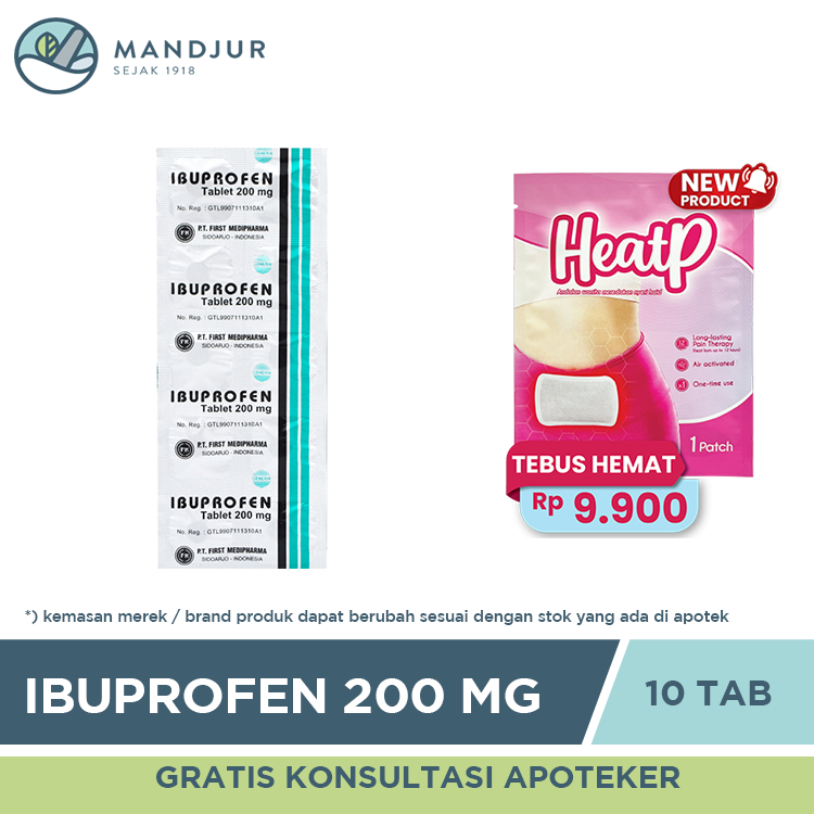 Jual Ibuprofen 200 Mg Strip 10 Tablet - Pereda Nyeri Ringan dan Sedang ...