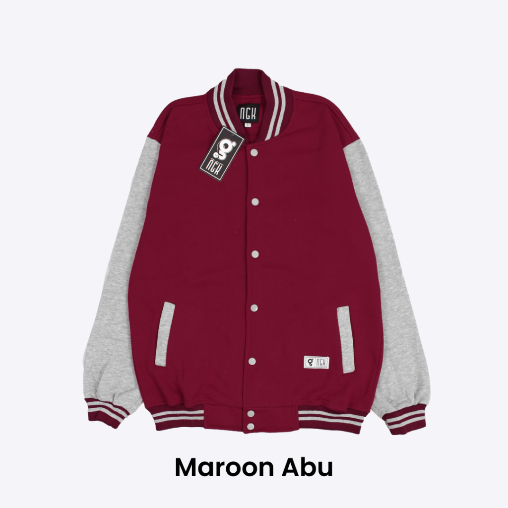 Jual Jaket Varsity Polos Pria Wanita Dewasa Tebal Keren Original Distro ...