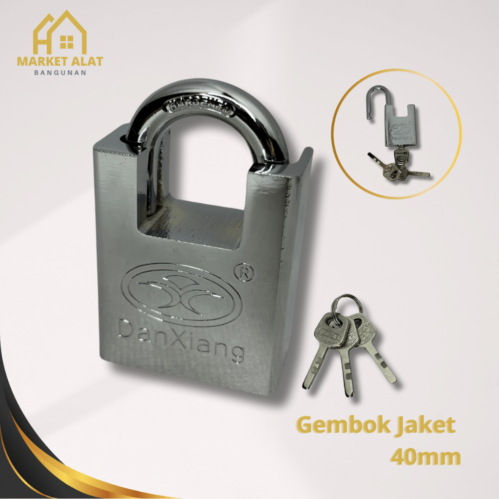 Jual Gembok Jaket Stainless 40 mm Anti Potong / Kunci Gembok Rumah ...