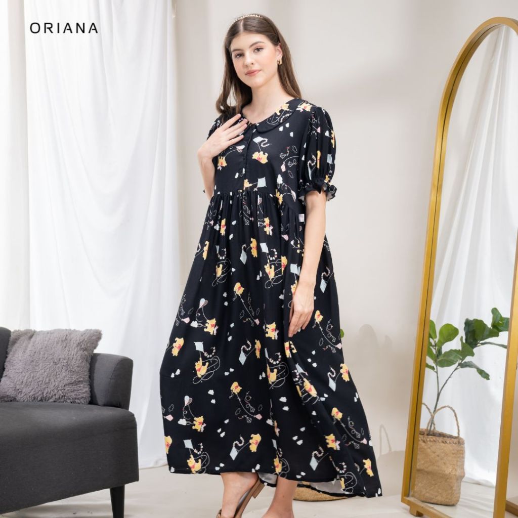 Jual Oriana Winnie The Pooh Longdress Daster Collar Winnie Fly Kite ...