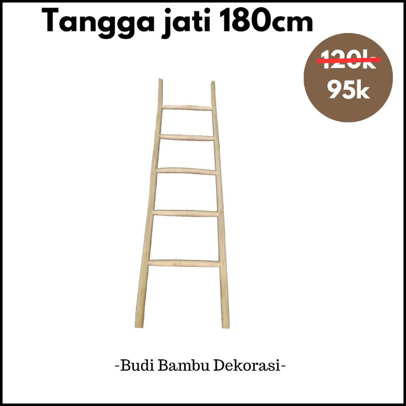 Jual TANGGA KAYU HIAS JATI 180CM / TEAK WOOD LADDER / TANGGA DEKORATIF ...