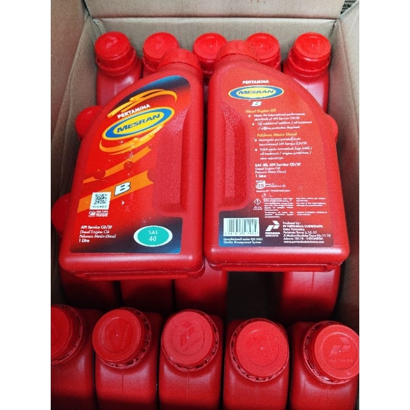 Jual oli mesran B sae 40 1 liter isi 20 botol (dus) | Shopee Indonesia
