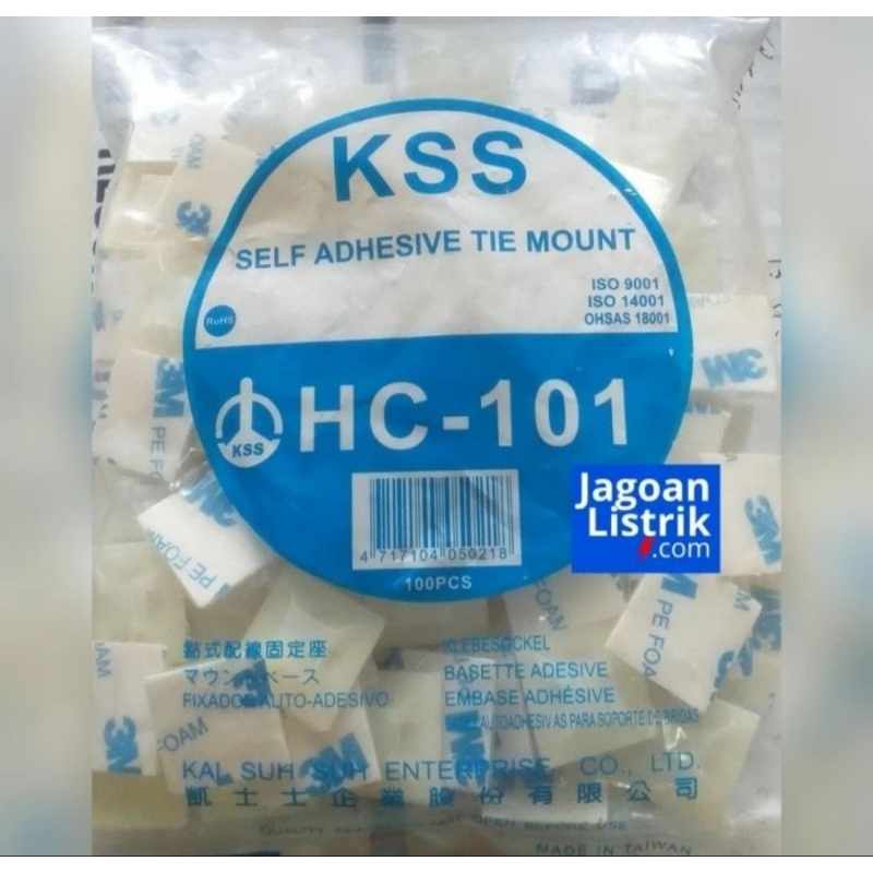 Jual Tie Mount KSS HC-101 / HC-102 / HC-103 (Perekat 3M) Mounting Kabel ...