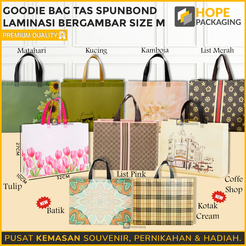 Jual Goodie Bag Laminasi Mix Size M : 32x10x27cm / Tas Paper Bag ...