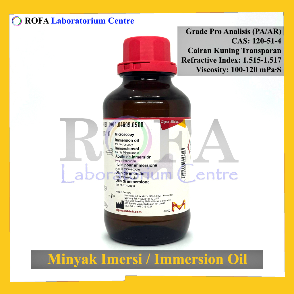 Jual Minyak Imersi / Immersion Oil for Microscopy Pro Analisis 500 mL ...