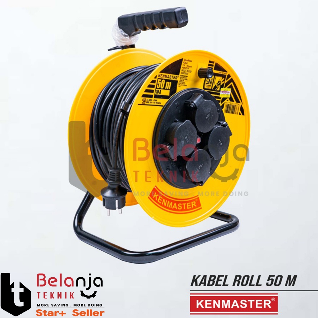 Jual Kenmaster Kabel Roll 50 Meter 10 A 4 lubang Kabel Rol SNI 3 X 1.5 ...