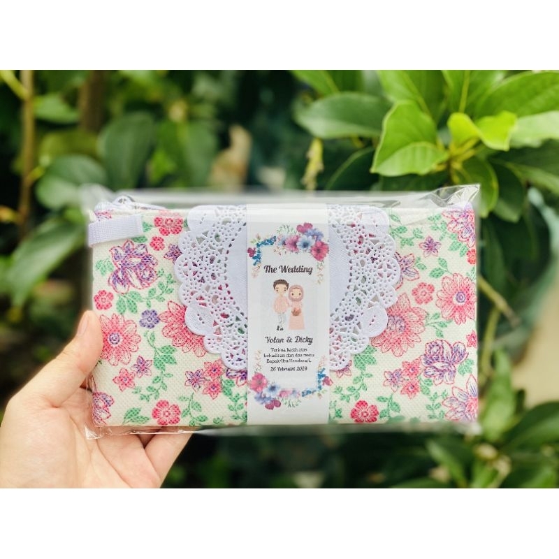 Jual souvenir pouch bunga BISA PILIH MOTIF ukuran 19x12cm souvenir ...