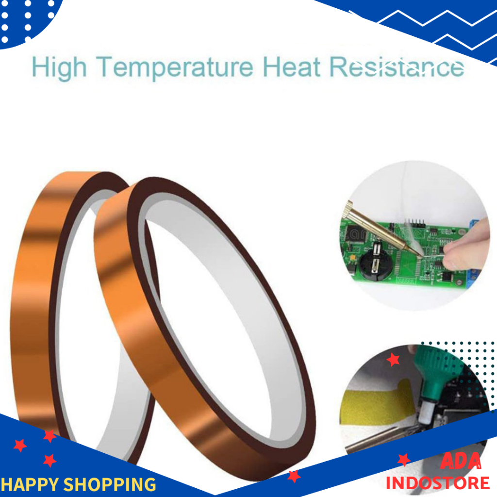 Jual Tape Lakban Polimida Tahan Panas Perekat Suhu Tinggi 33m x 5mm ...