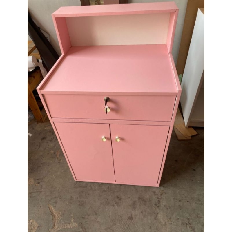 Jual Meja kasir Minimalis Pink | 60x50x100cm Promo!!! | Shopee Indonesia