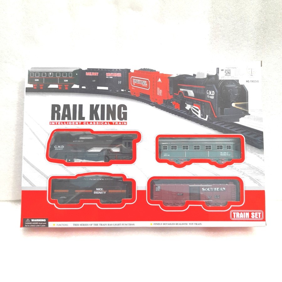 Jual Mainan Anak Kereta RAIL KING Classic Train set 19033-5 DP | Shopee ...