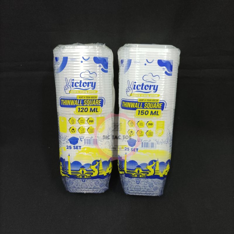 Jual Thinwall Square Victory Kotak Mini 120ml,150ml/ Kotak Dessert Box ...
