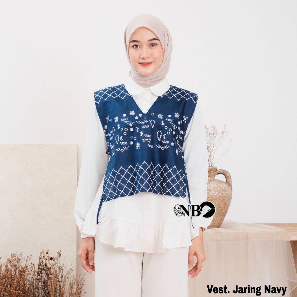 Jual VEST BATIK WANITA MODERN MOTIF TERBARU KOREAN VEST TALI SAMPING ...
