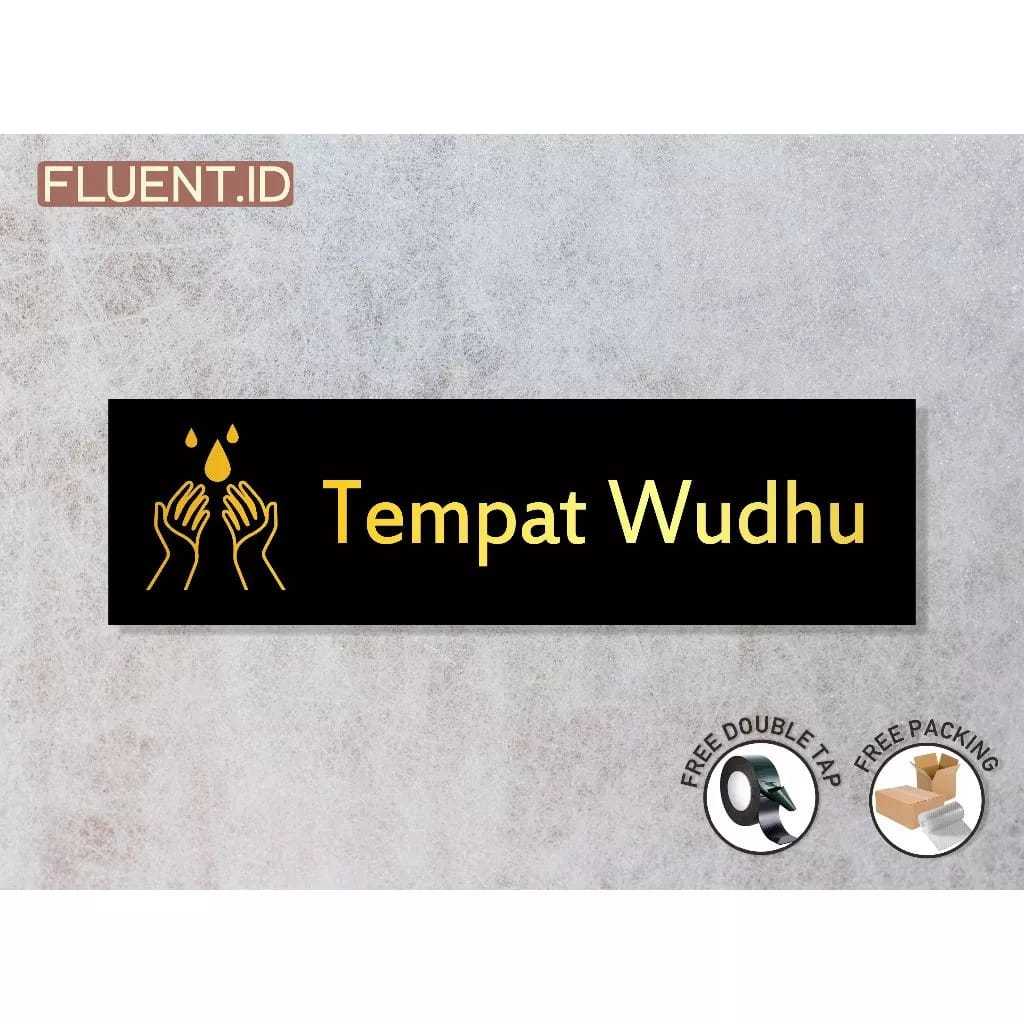 Jual Sign Tulisan Tempat Wudhu Akrilik | Signboard Tempat Wudhu ...