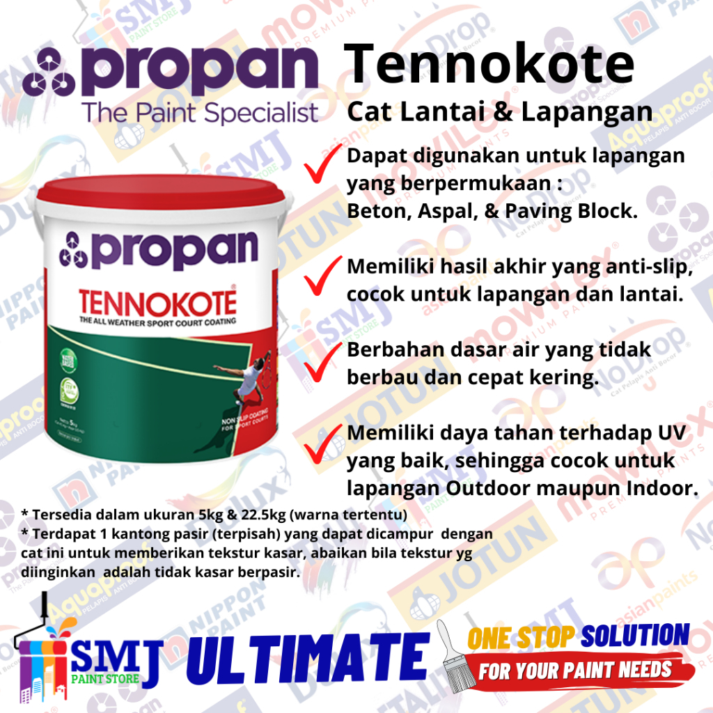 Jual Cat Garis Marka Jalan Lapangan Beton Aspal Paving PROPAN TENNOKOTE ...