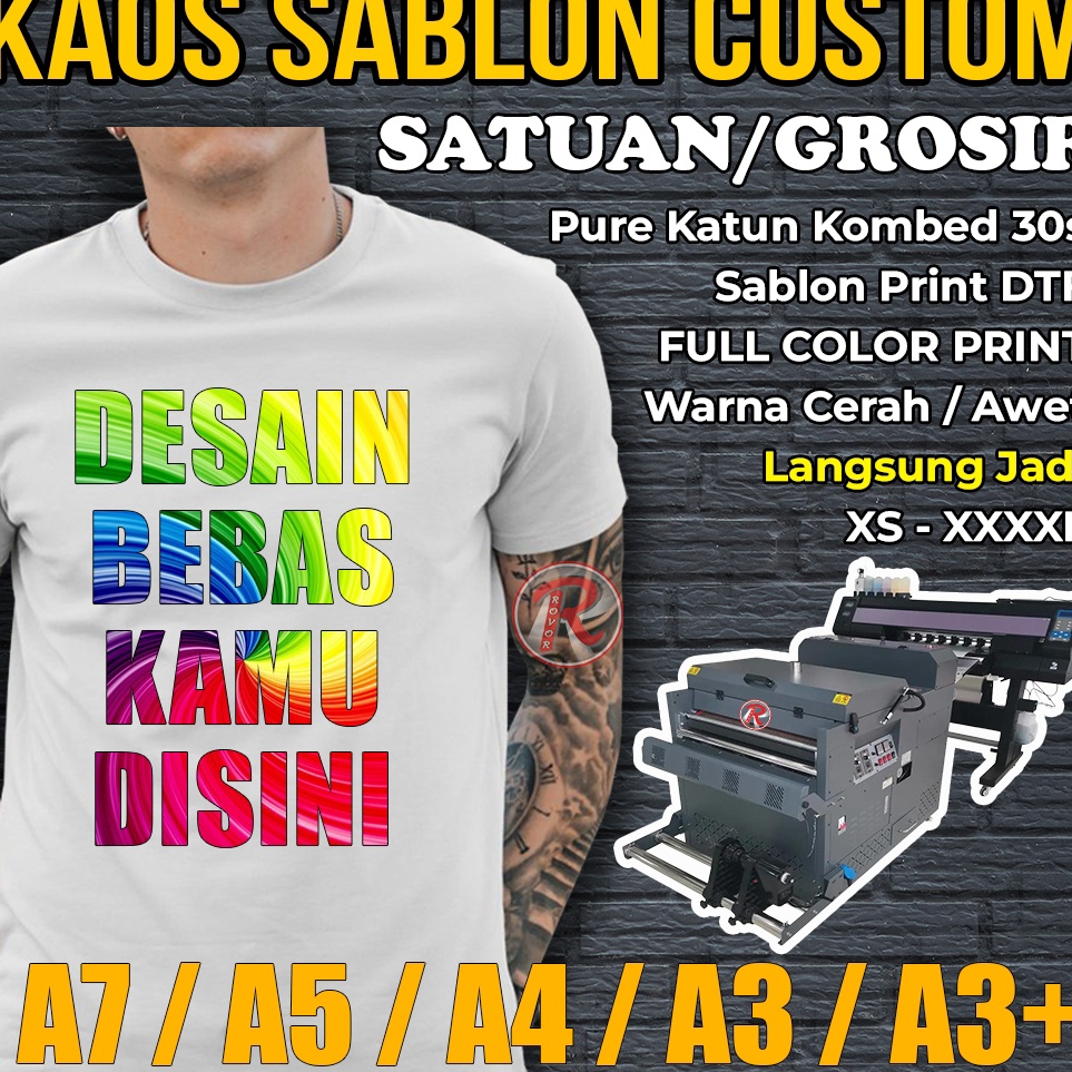 Jual Penjualan Berkualitas KAOS SABLON CUSTOM SATUAN FOTO BAJU SABLON DTF KATAKATA GAMBAR KAOS ...