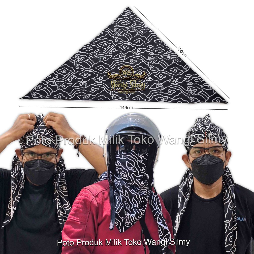 Jual COD iket batik segitiga Motif Batik Mega Mendung Khas Cirebon ...