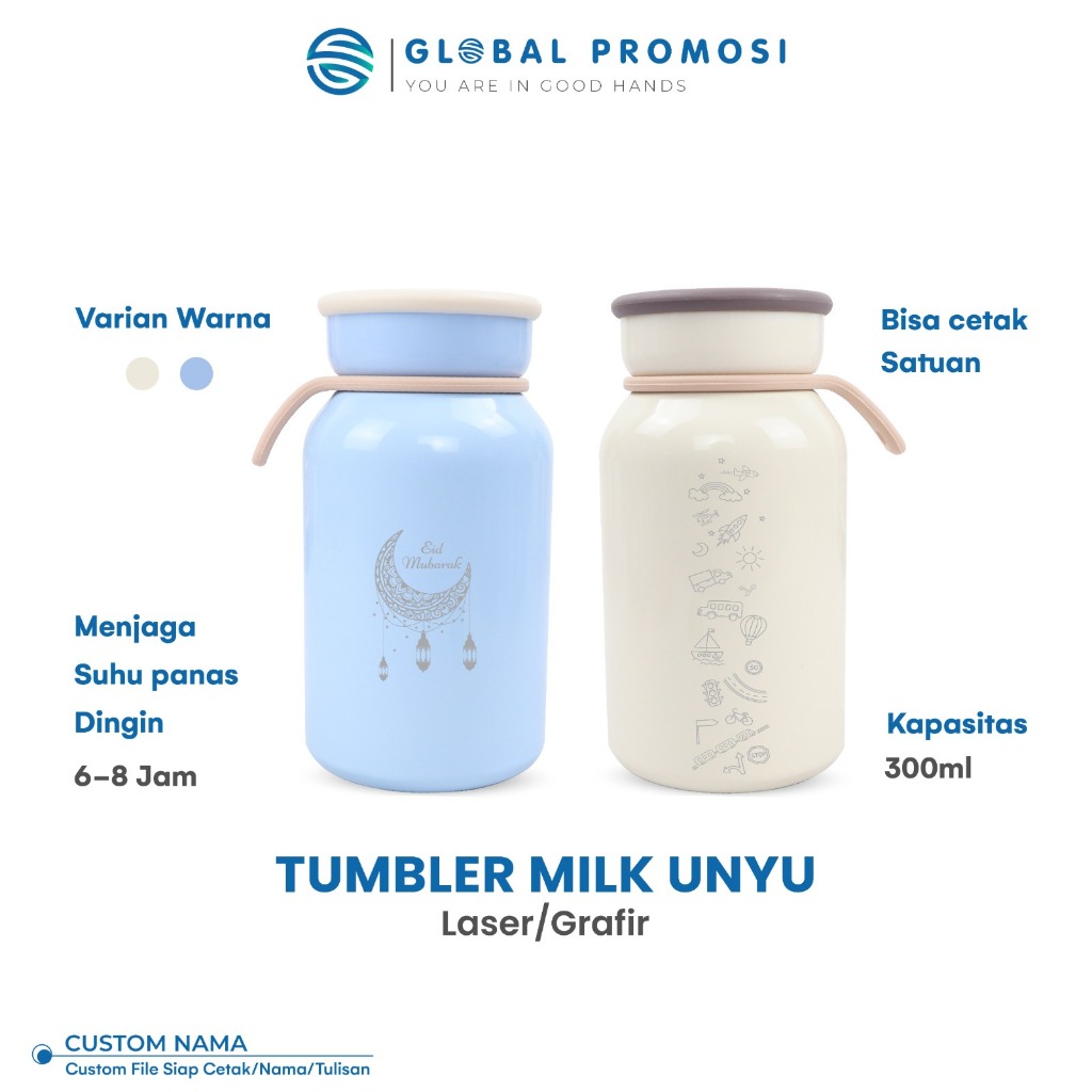 Jual Tumbler Milk Unyu 300ml Custom Termos Stainless Cetak Nama / Logo ...