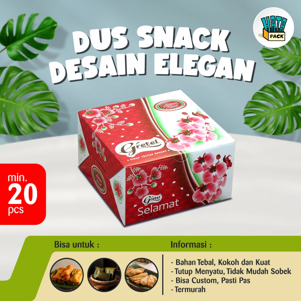 Jual Dus Kue / Dus Snack / Gretel Ukuran 12 x 12 x 7 cm / Dus Box Kue ...