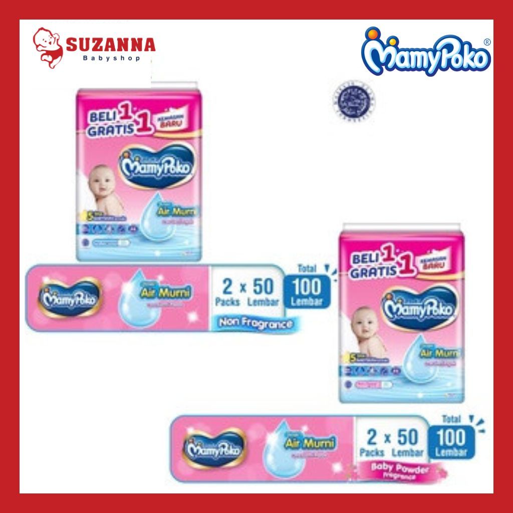 Jual MAMYPOKO TISSUE BASAH PARFUM/NON PARFUM/BELI 1 GRATIS 1 50'S ...
