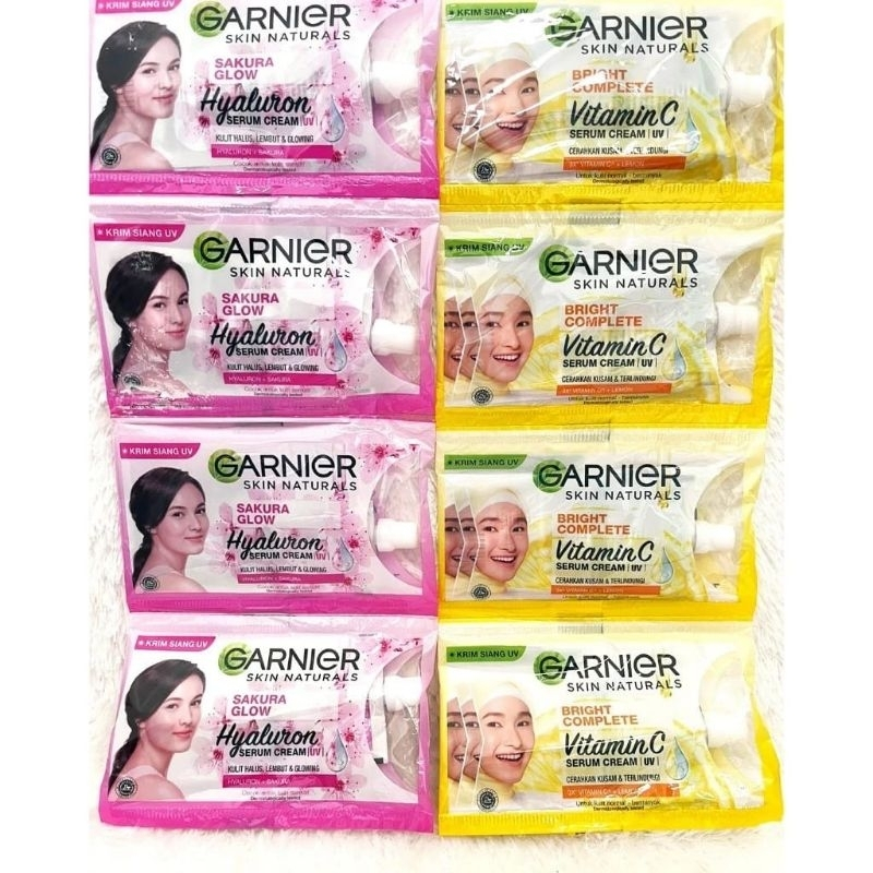Jual 1 renteng isi 12 Sachet Garnier Cream Bright Complete & Sakura ...